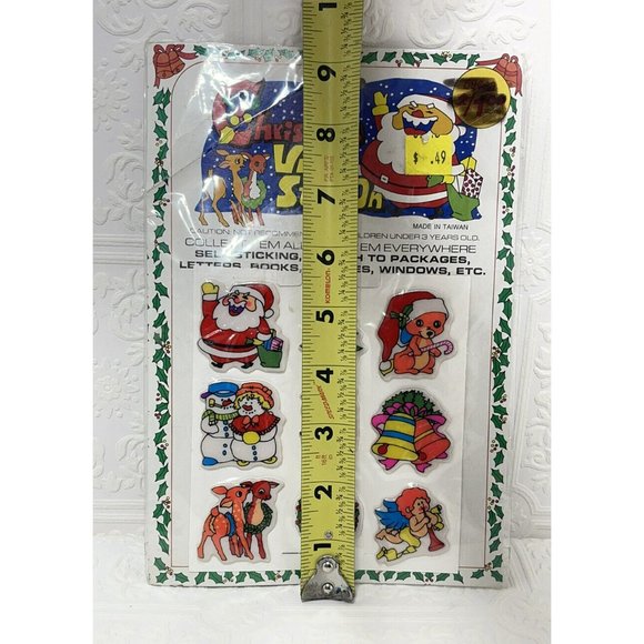 Accents | Vintage Christmas Puffy Stickers Vinyl Stick On Santa Rudolph ...